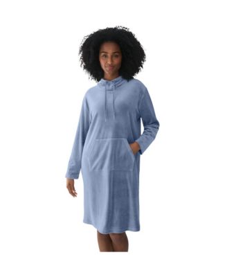Ellos Plus Size Hooded Velour Lounge Dress - Macy's