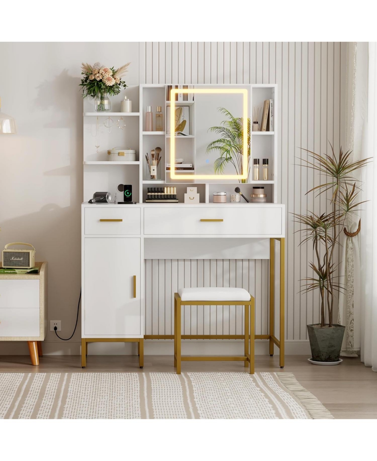 Click here for gaomon Makeup Vanity with Power Outlet  Vanity Des... prices