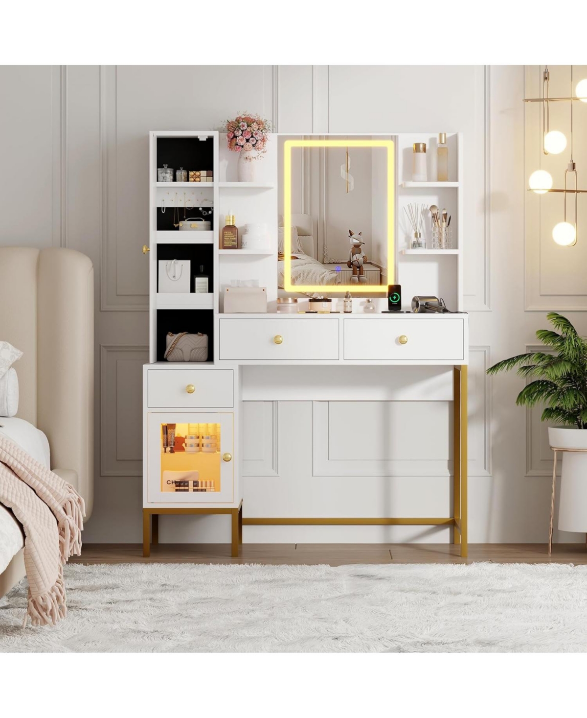 Click here for gaomon Wpond Vanity Desk  Makeup Vanity with Led M... prices