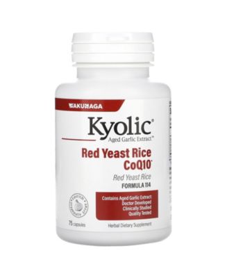 Kyolic Aged Garlic Extract Red Yeast Rice Plus CoQ10 Formula 114 - 75 ...