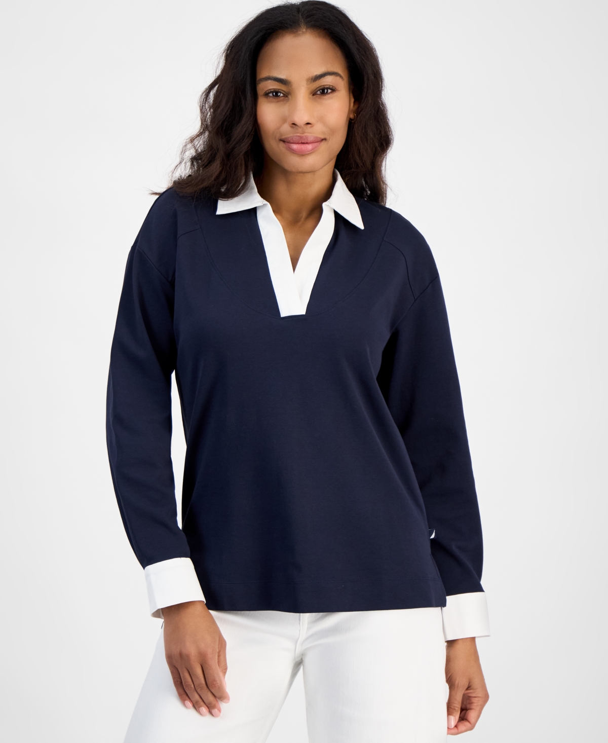 Click here for Nautica Jeans Womens Contrast Trim Cotton Tunic To... prices