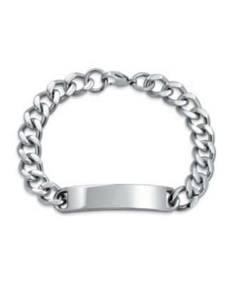 Bling Jewelry Identification Tag Name Plated Curb Cuban Link Chain ID ...