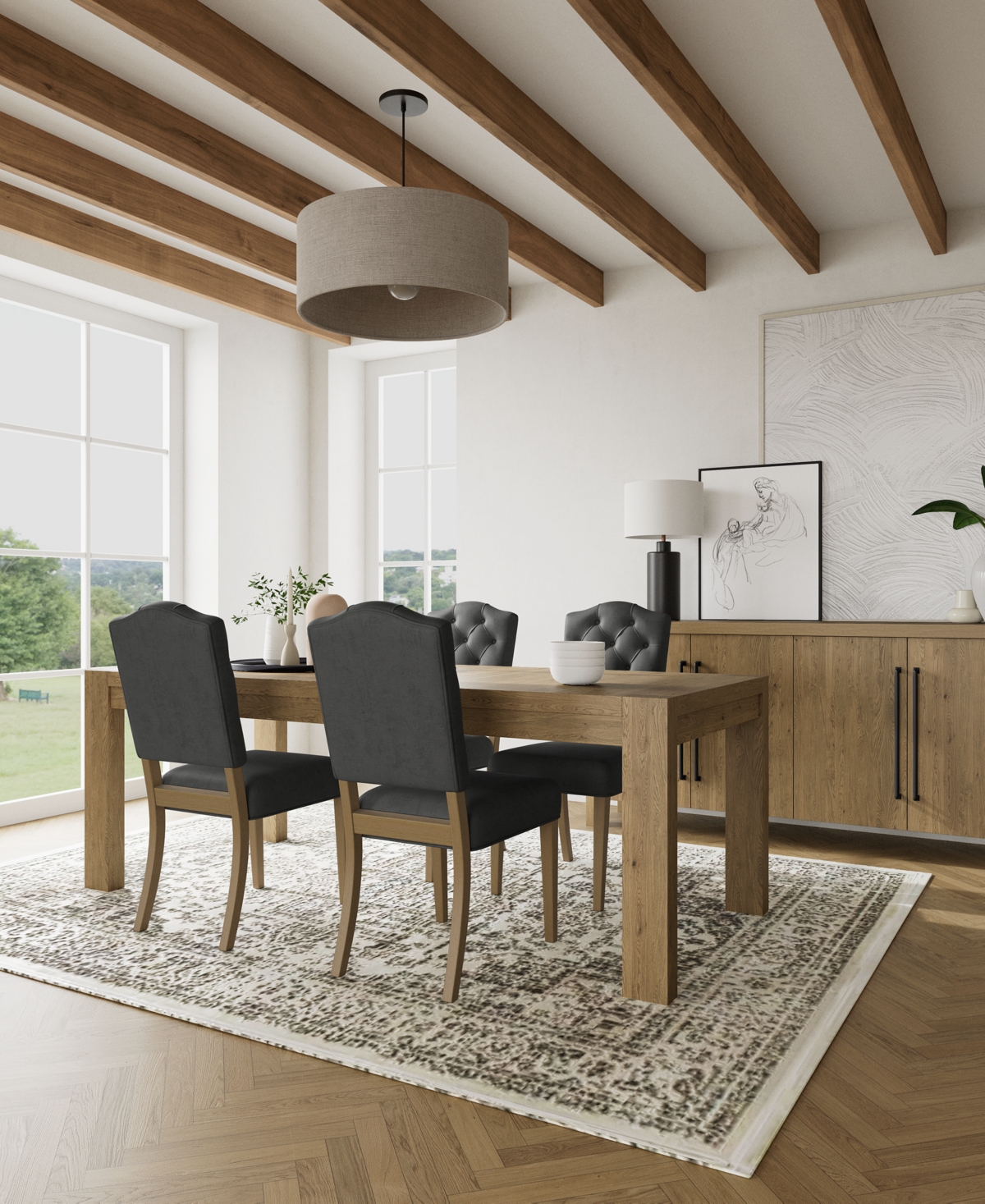 Click here for 5pc Dining Set (Davie Rectangular Table & 4 Jesily... prices