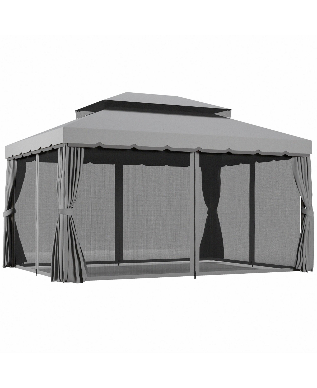Click here for Outsunny 10 x 13 Gazebo  Aluminum  Mesh  2 Tier Po... prices