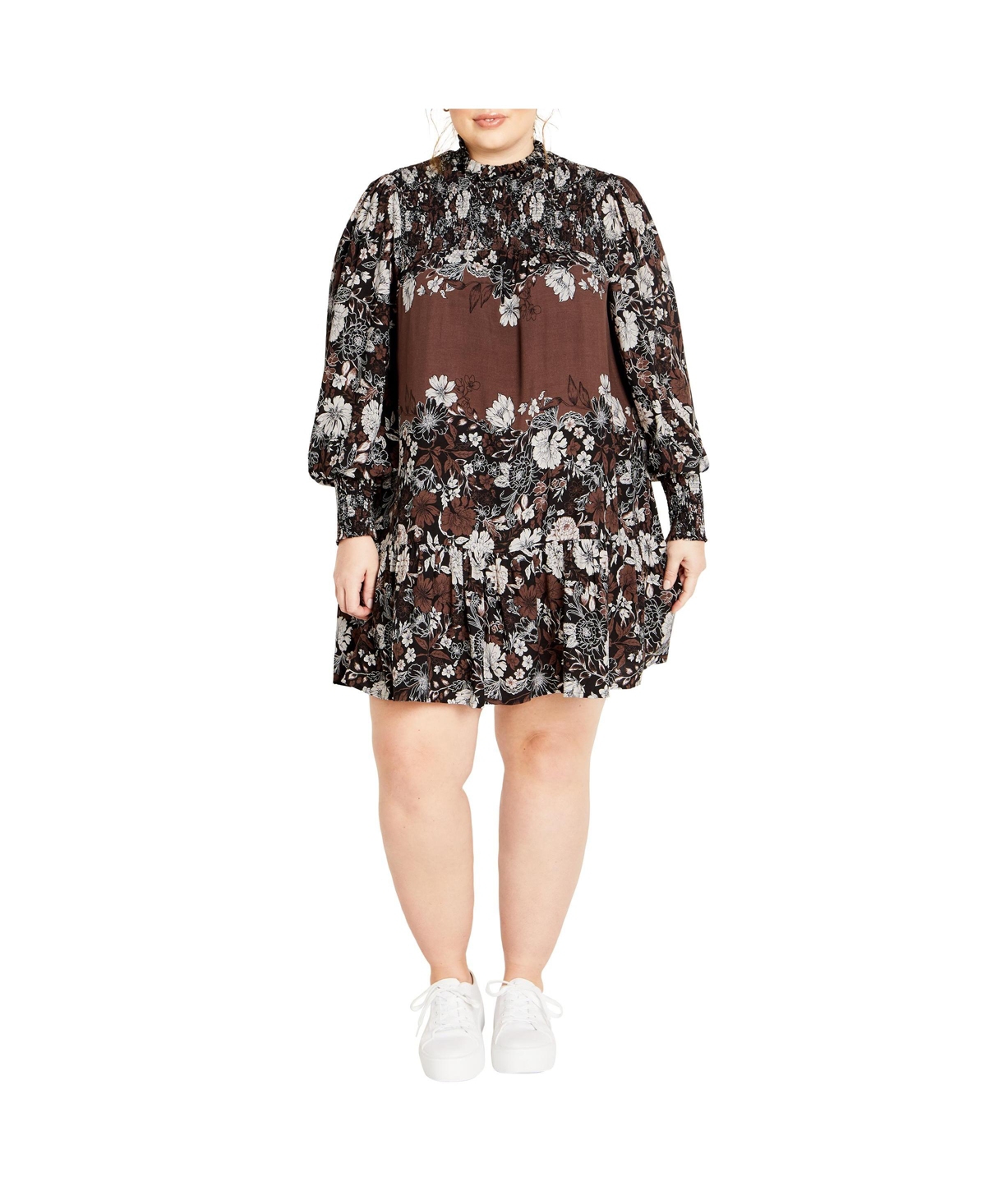 Click here for City Chic Plus Size Cassia Placement Dress - Coco... prices