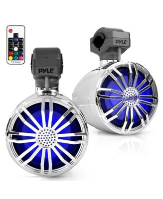 Pyle 3.5 Bluetooth Waterproof Motorcycle Box Speakers with RGB Lights ...
