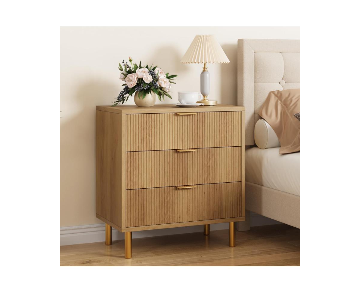 Click here for gaomon Modern 3 Drawer Dresser for Bedroom with Go... prices