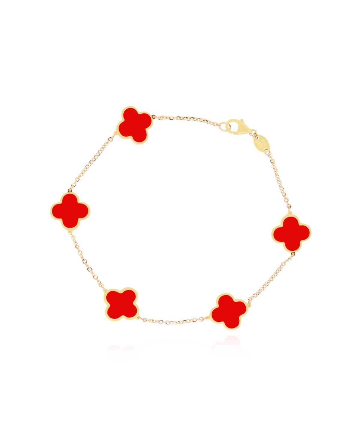 Click here for The Lovery Small Coral Clover Bracelet 14K Gold -... prices