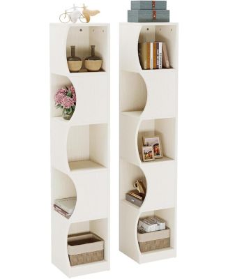 Tribesigns 6-Tier Narrow Corner Shelf, 67.3" Tall White Corner ...