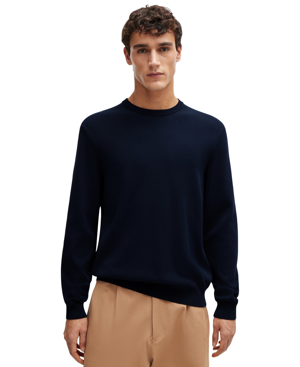 Click here for Boss by Hugo Boss Mens Regular-Fit Cotton Sweater... prices