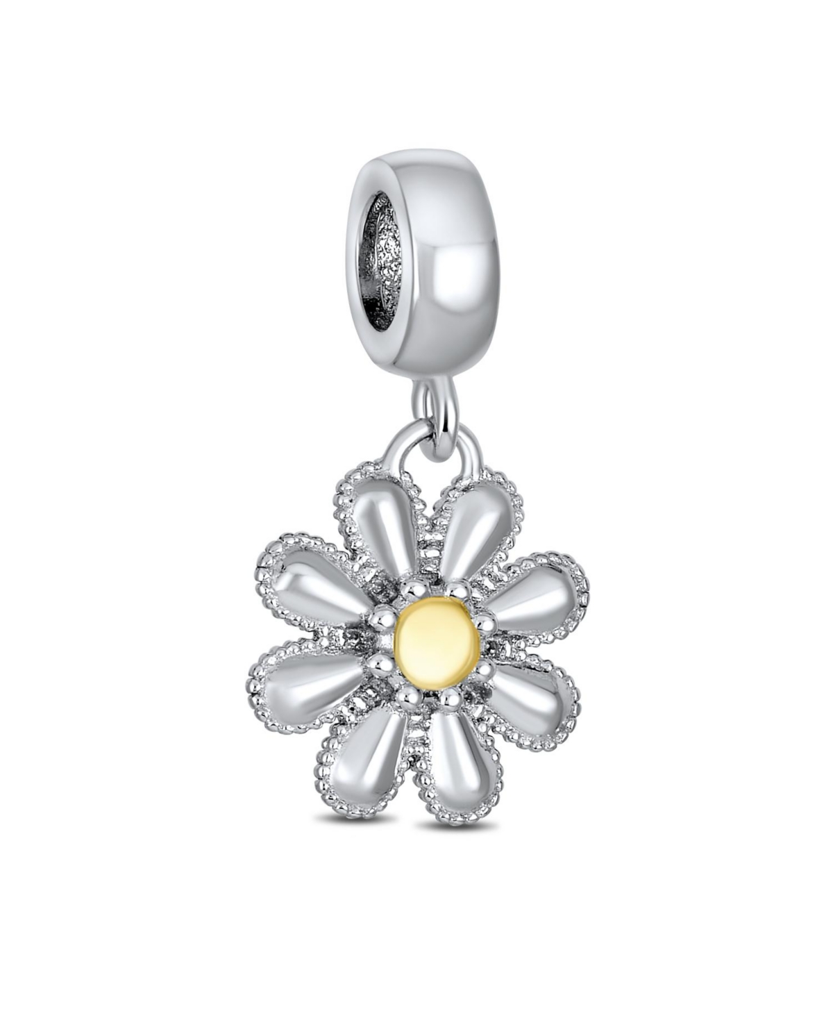 Click here for Bling Jewelry Sunflower Daisy Charm Bead Two-Tone... prices