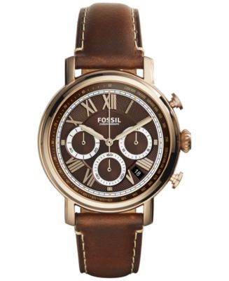 #1Sale Fossil Men's Chronograph Buchanan Dark Brown Leather - Best ...
