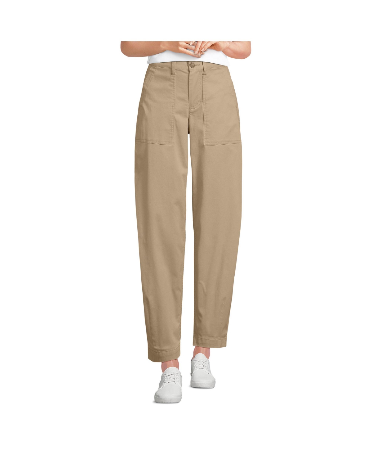 Click here for Lands End Womens Chino High Rise Barrel Leg Utilit... prices