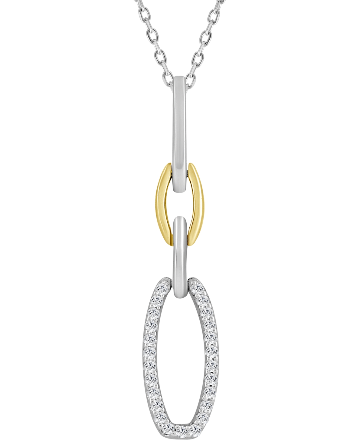 Click here for Diamond Oval Link Pendant Necklace (1/10 ct. t.w.)... prices