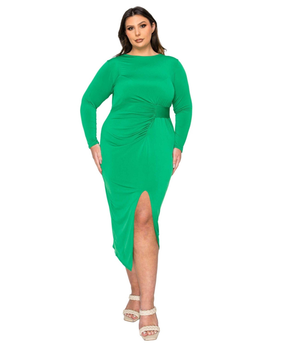 Click here for L I V D Plus Size Estelle Ruched Bodycon Midi Dres... prices