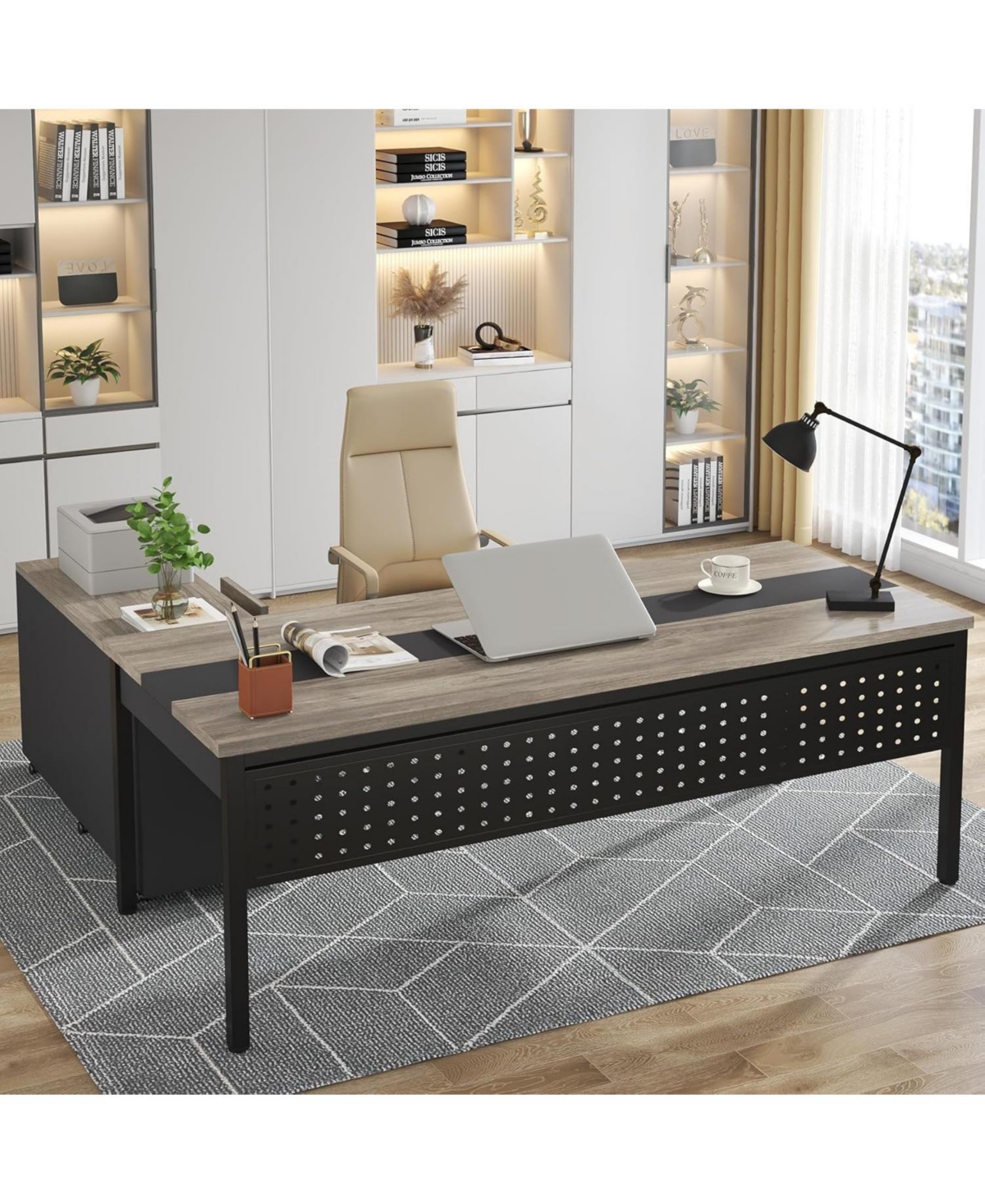 Click here for Tribesigns 70.8 Large Executive Office Desk and 47... prices