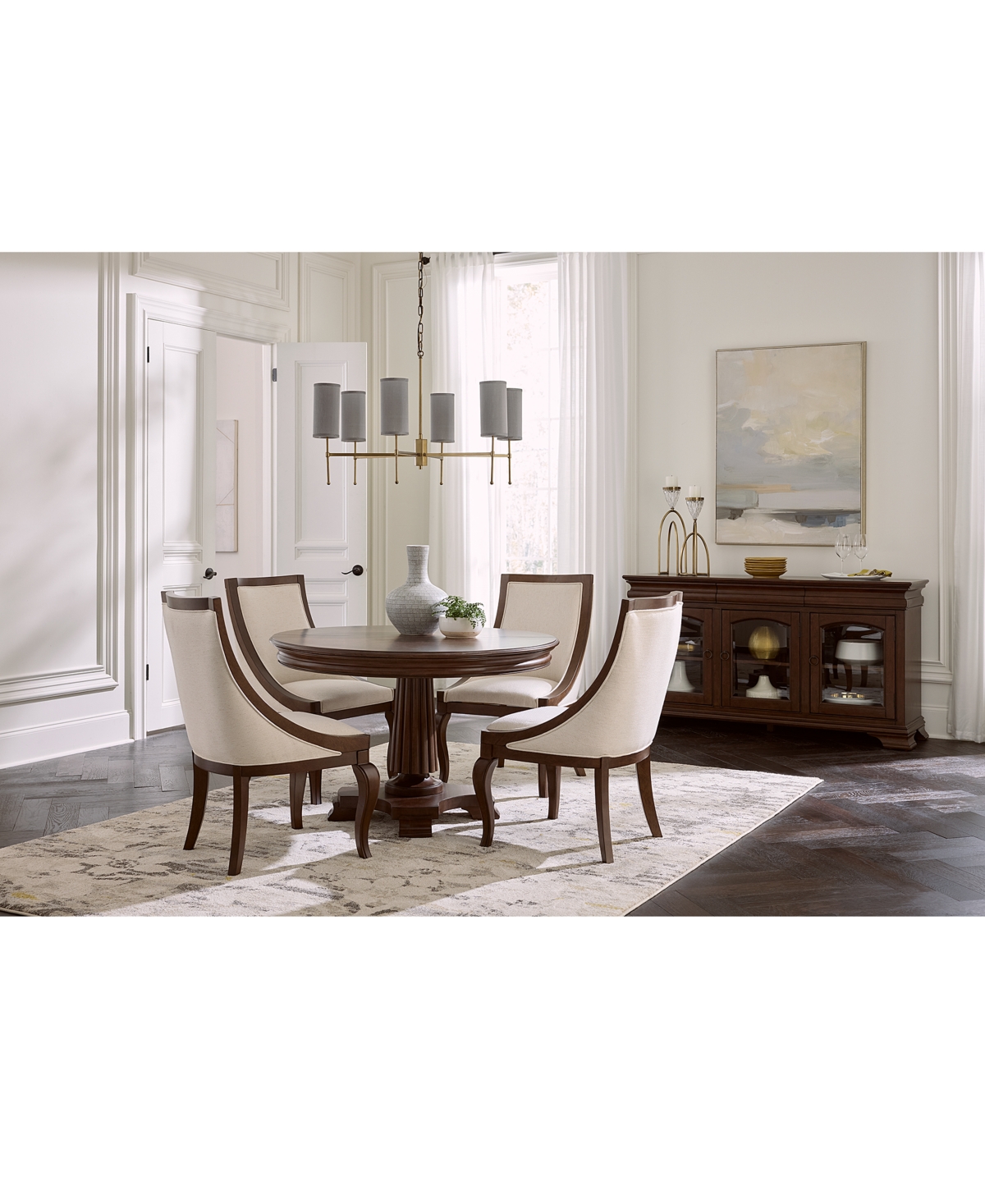 Click here for Nelman 5-Pc. Round Dining Set (Table & 4 Host Chai... prices
