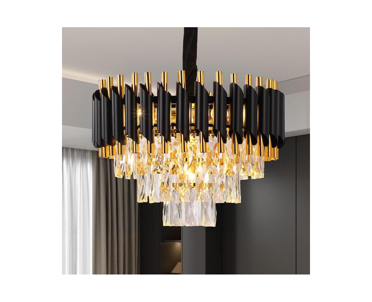 Click here for gaomon Modern Crystal Chandeliers 3 Tiers Black an... prices