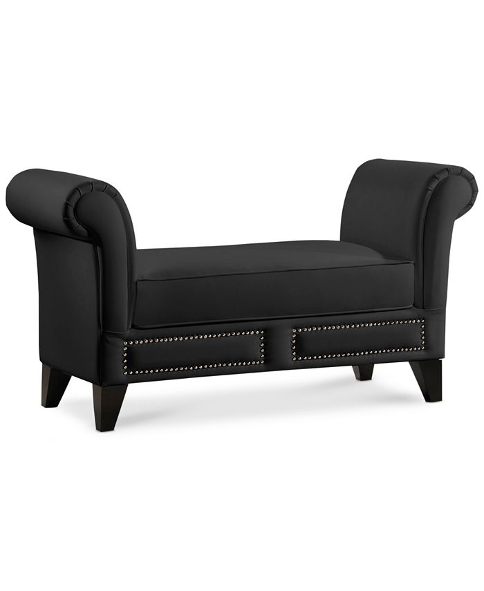 Furniture Alissa Scroll Arm Bench - Macy's