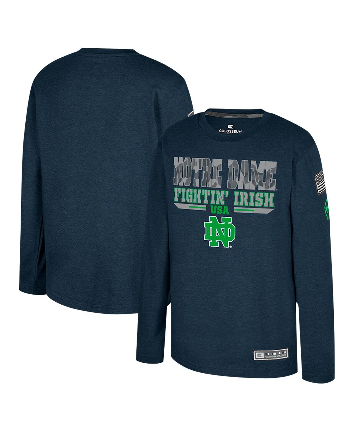 Click here for Colosseum Big Boys and Girls Heather Navy Notre Da... prices