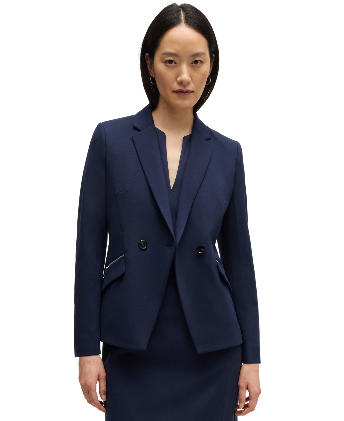 Click here for Boss by Hugo Boss Womens Slim-Fit Blazer - Dark Bl... prices