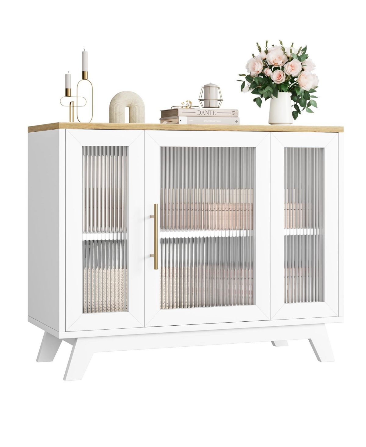 Click here for gaomon Buffet Storage Cabinet with Fluted Glass Do... prices