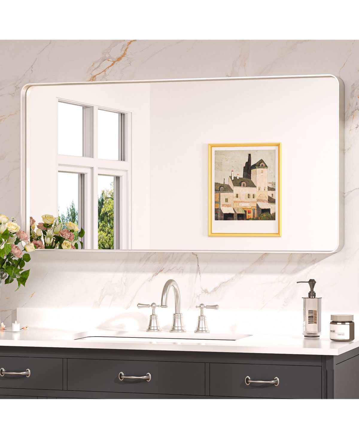 Click here for Keonjinn 40x24 Inch Brushed Gold Bathroom Vanity M... prices