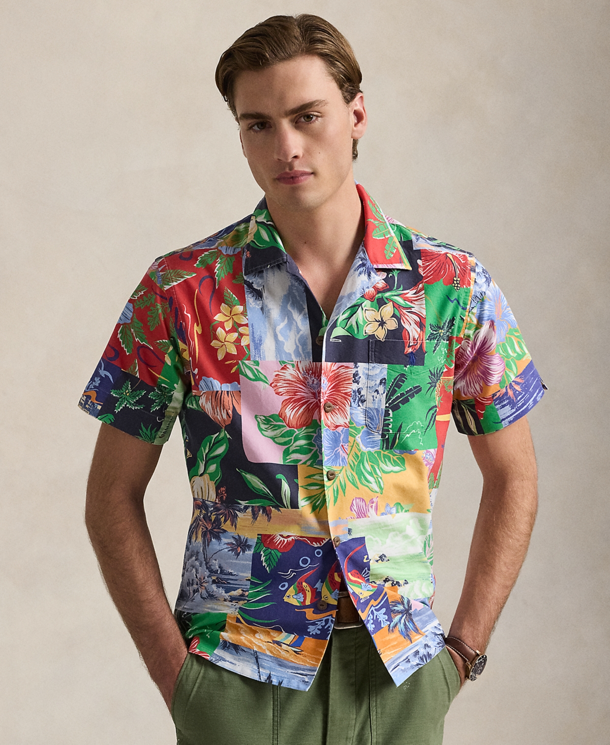 Click here for Polo Ralph Lauren Mens Classic-Fit Patchwork-Print... prices