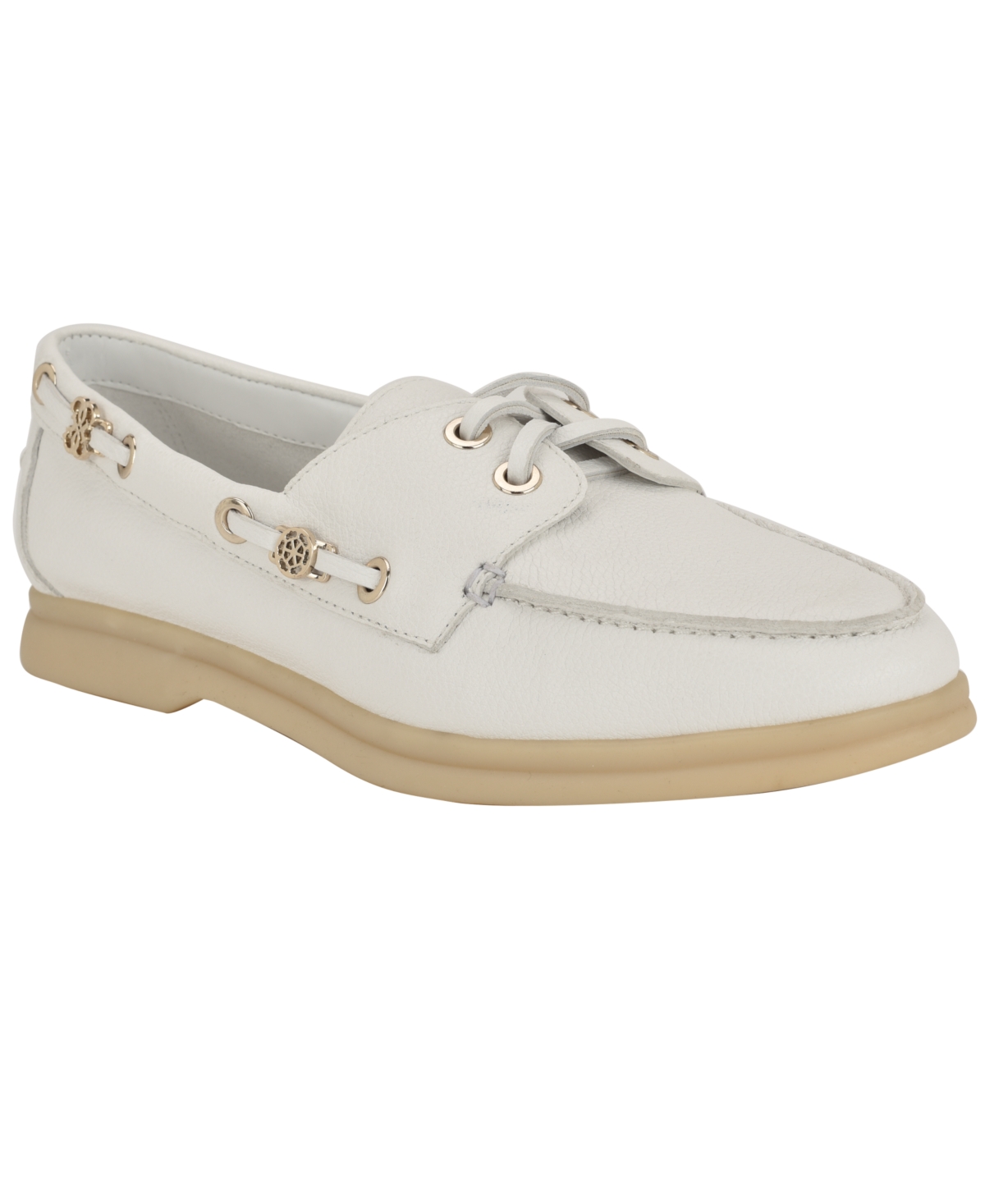 Click here for Guess Womens Yomaya Charms Boat Shoe Loafers - Whi... prices