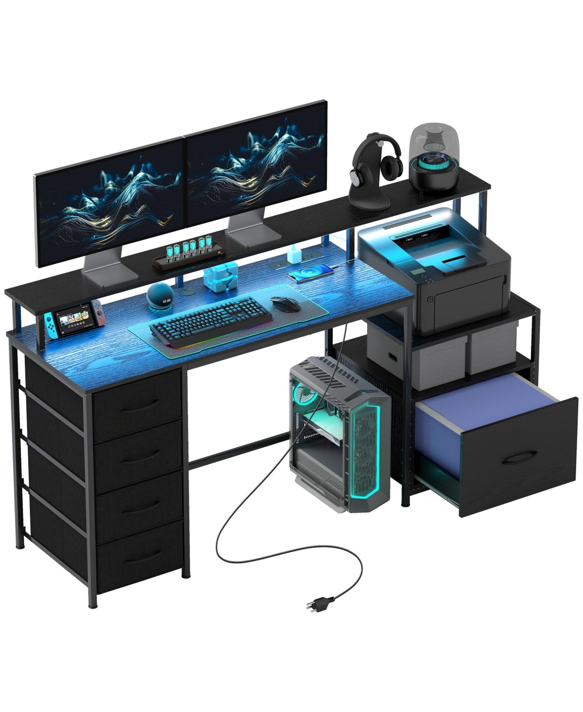 Click here for 67" Computer Desk Home Office Desk with File... prices