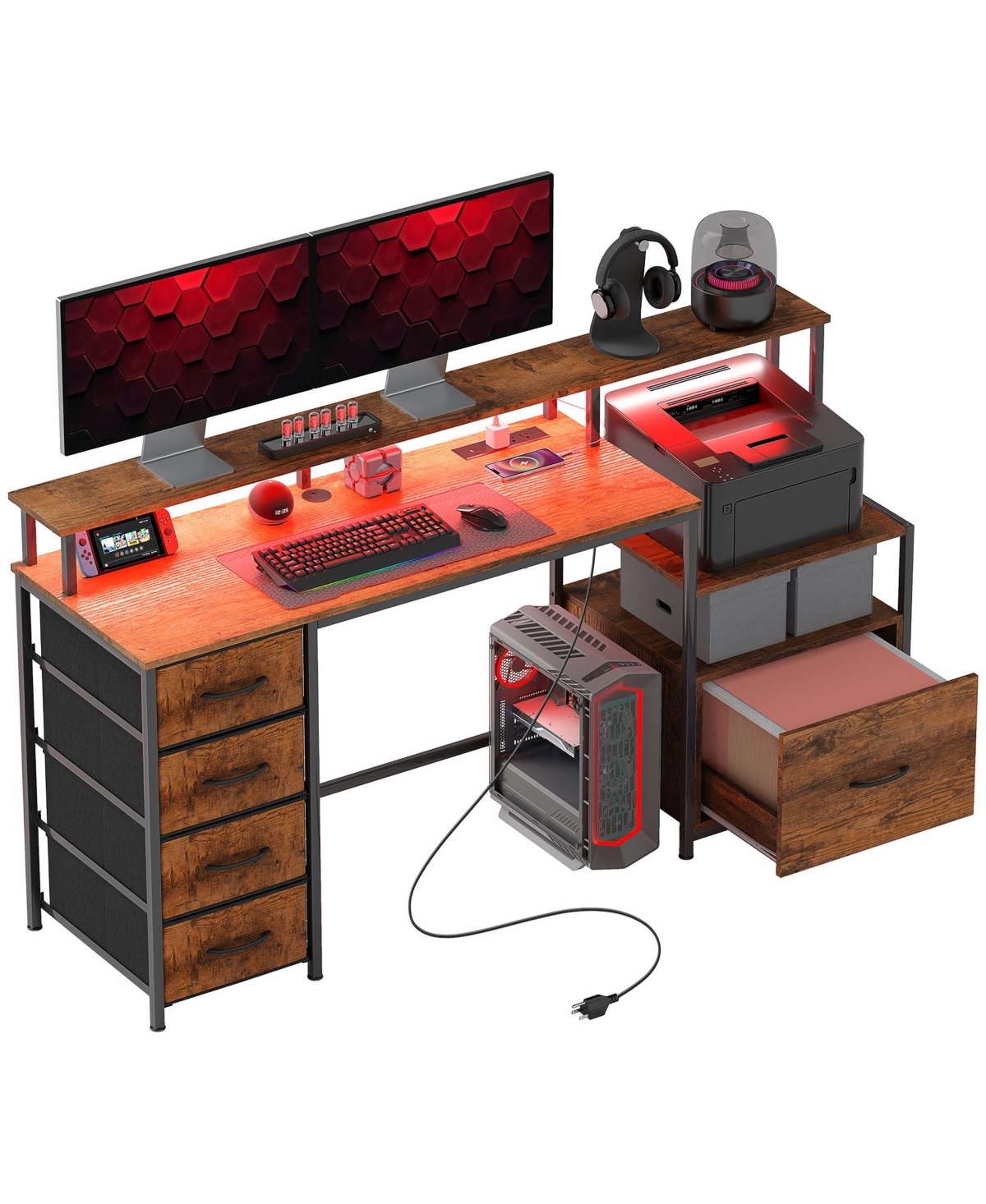 Click here for 67" Computer Desk Home Office Desk with File... prices
