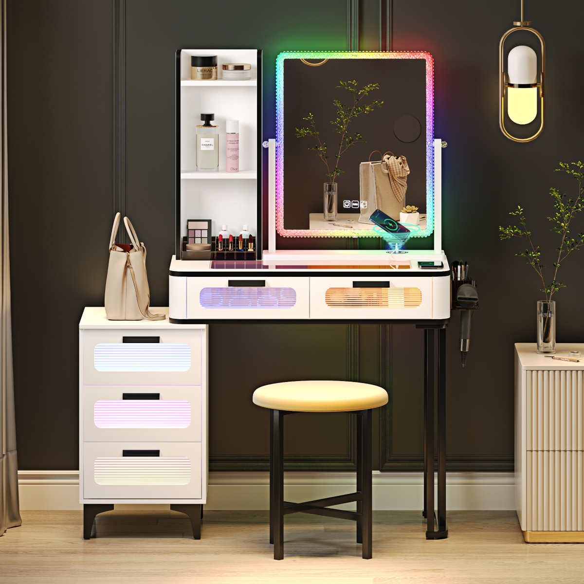 Click here for Vlsrka Vanity Makeup Desk with Mirror and Lights -... prices