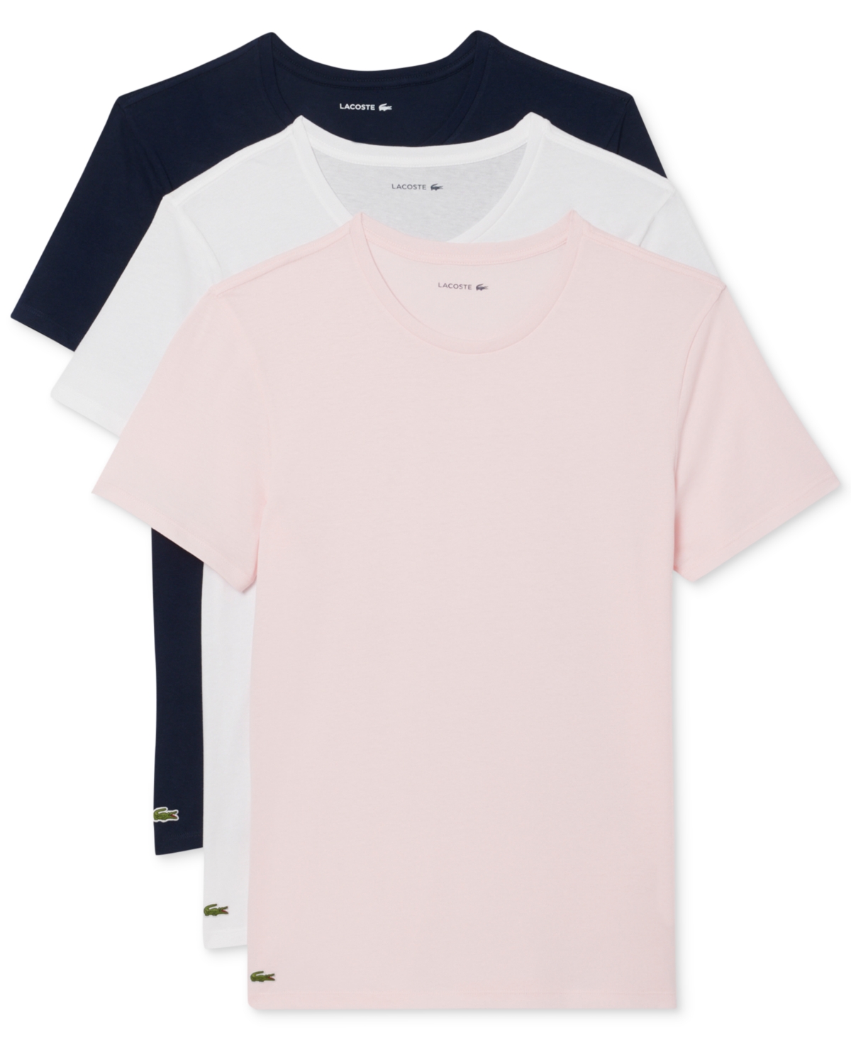 Click here for Lacoste Mens 3-Pack Slim Fit Crewneck T-Shirts - P... prices