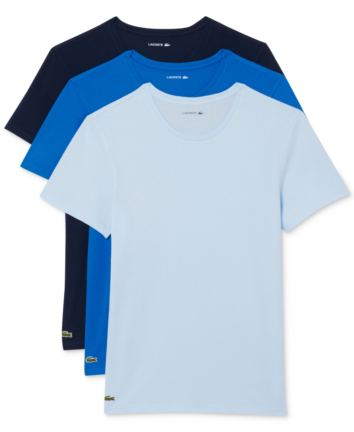 Click here for Lacoste Mens 3-Pack Slim Fit Crewneck T-Shirts - L... prices