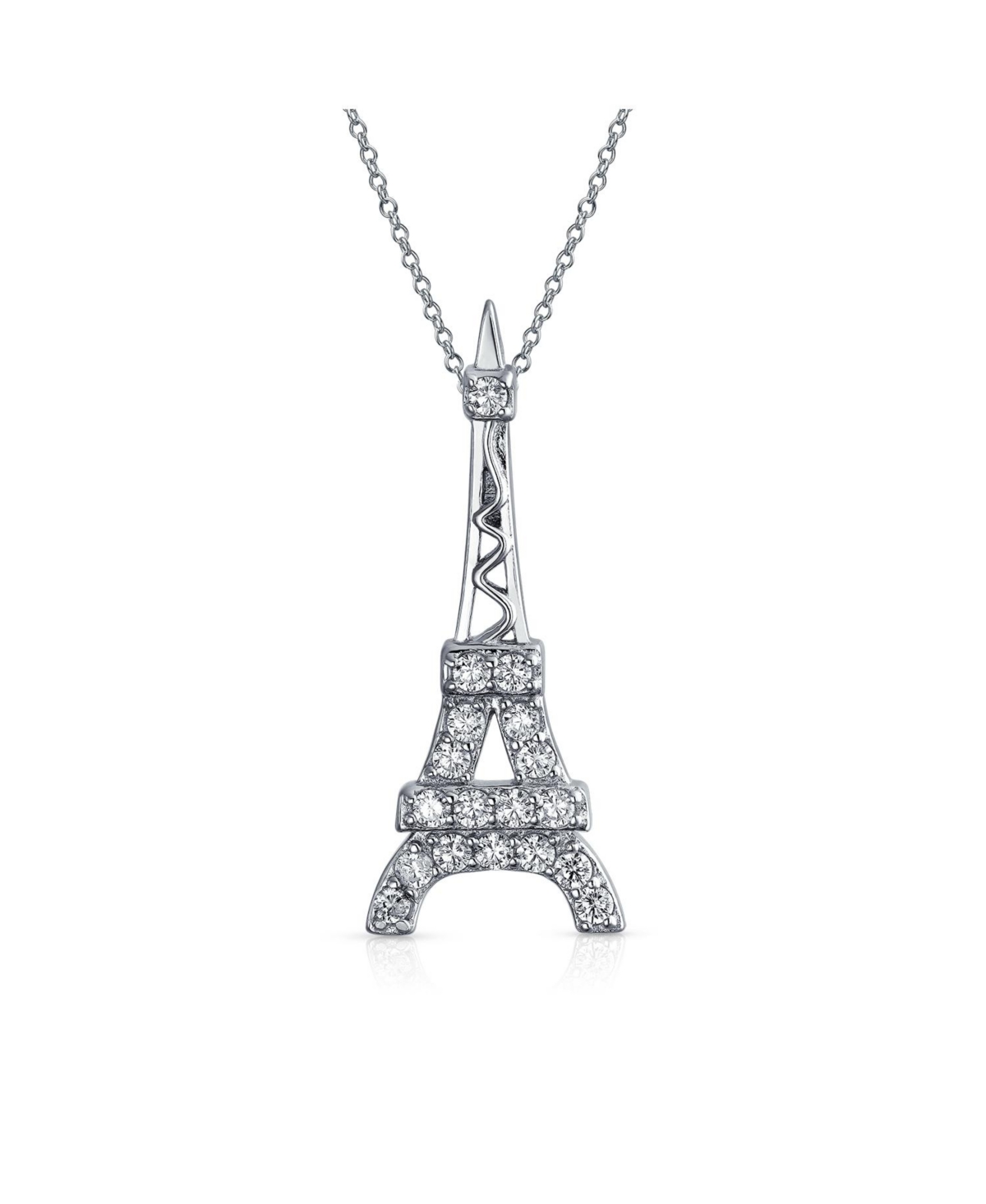 Click here for Bling Jewelry Eiffel Tower Pendant Necklace with C... prices