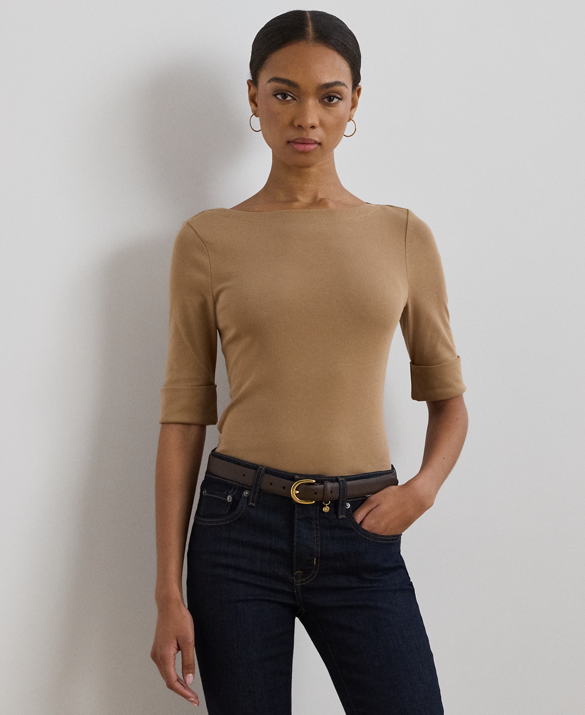 Click here for Lauren Ralph Lauren Petite Stretch Boatneck Top -... prices