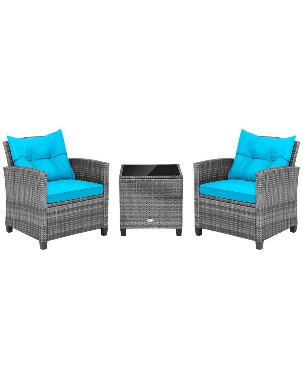 Click here for Gouun 3 Pieces Outdoor Wicker Conversation Set wit... prices