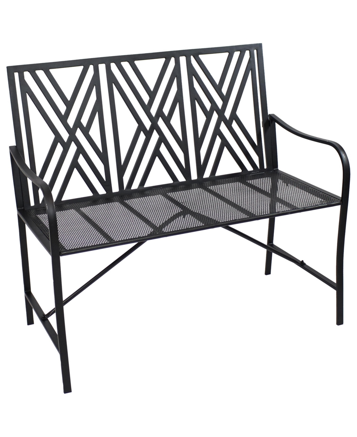 Click here for Outdoor 2-Person Iron Geometric Lattice Patio Benc... prices