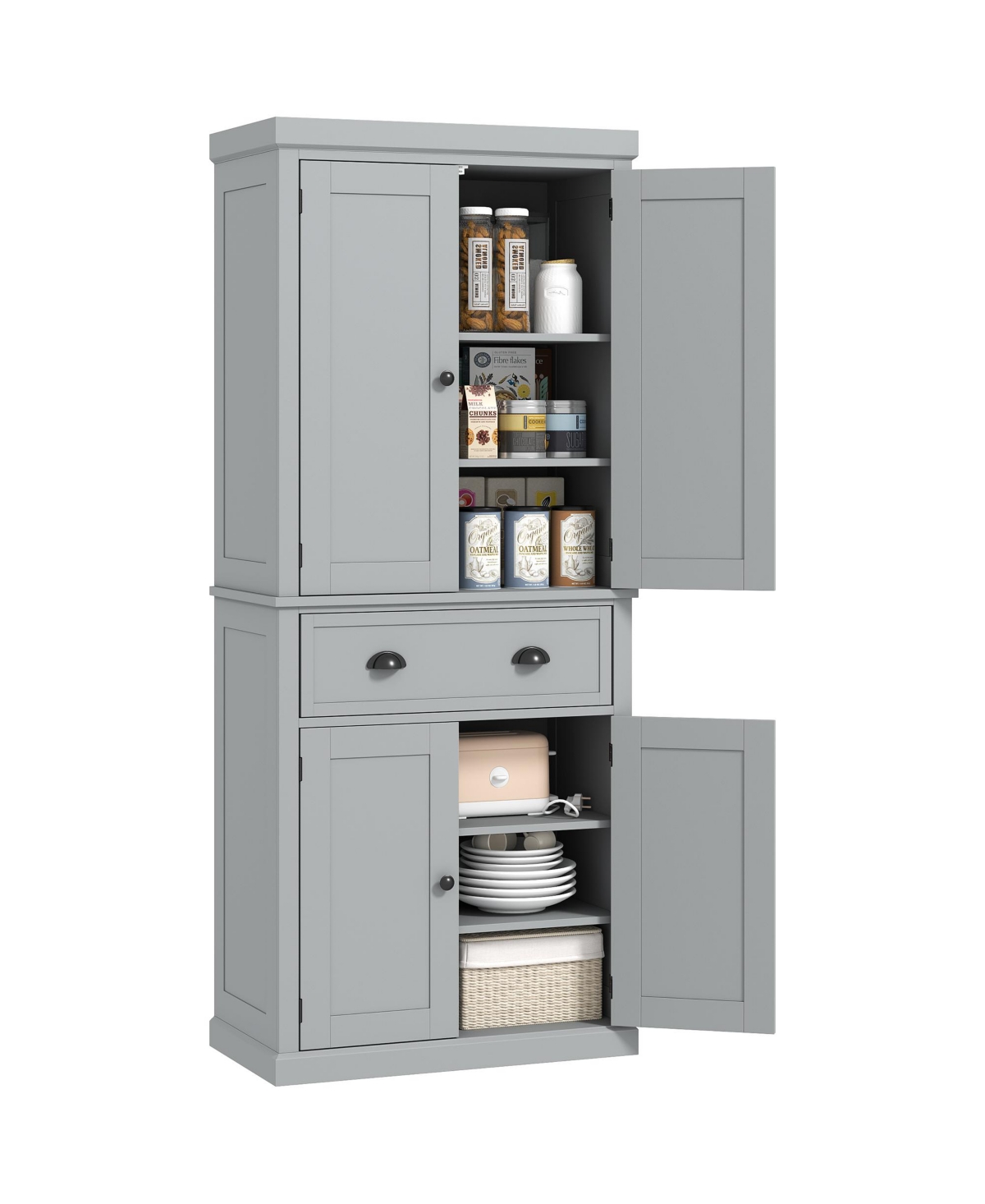 Click here for Homcom 72.5 Kitchen Pantry Cabinet with 4 Doors  D... prices