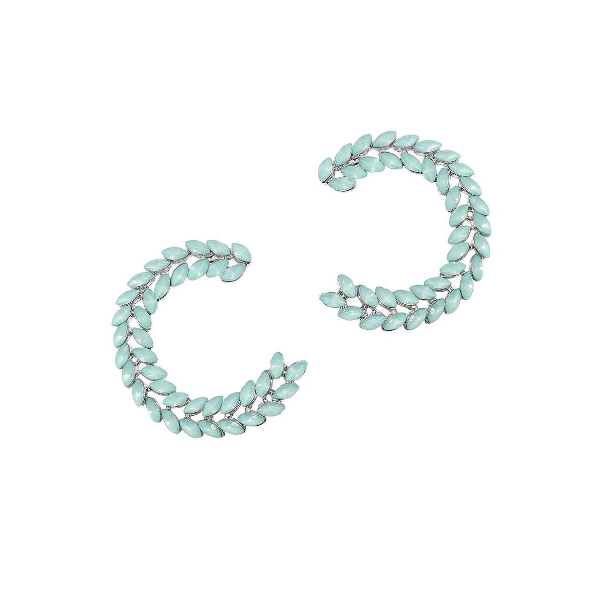 Click here for Crystal Bar Hoop Earrings - Green prices