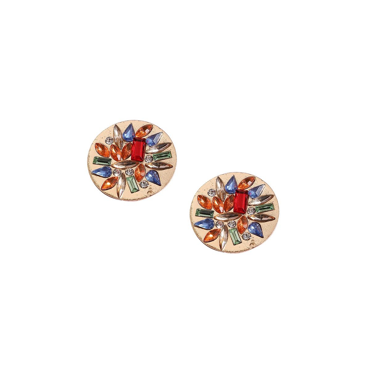 Click here for Circular Crystal Stud Earrings - Gold prices