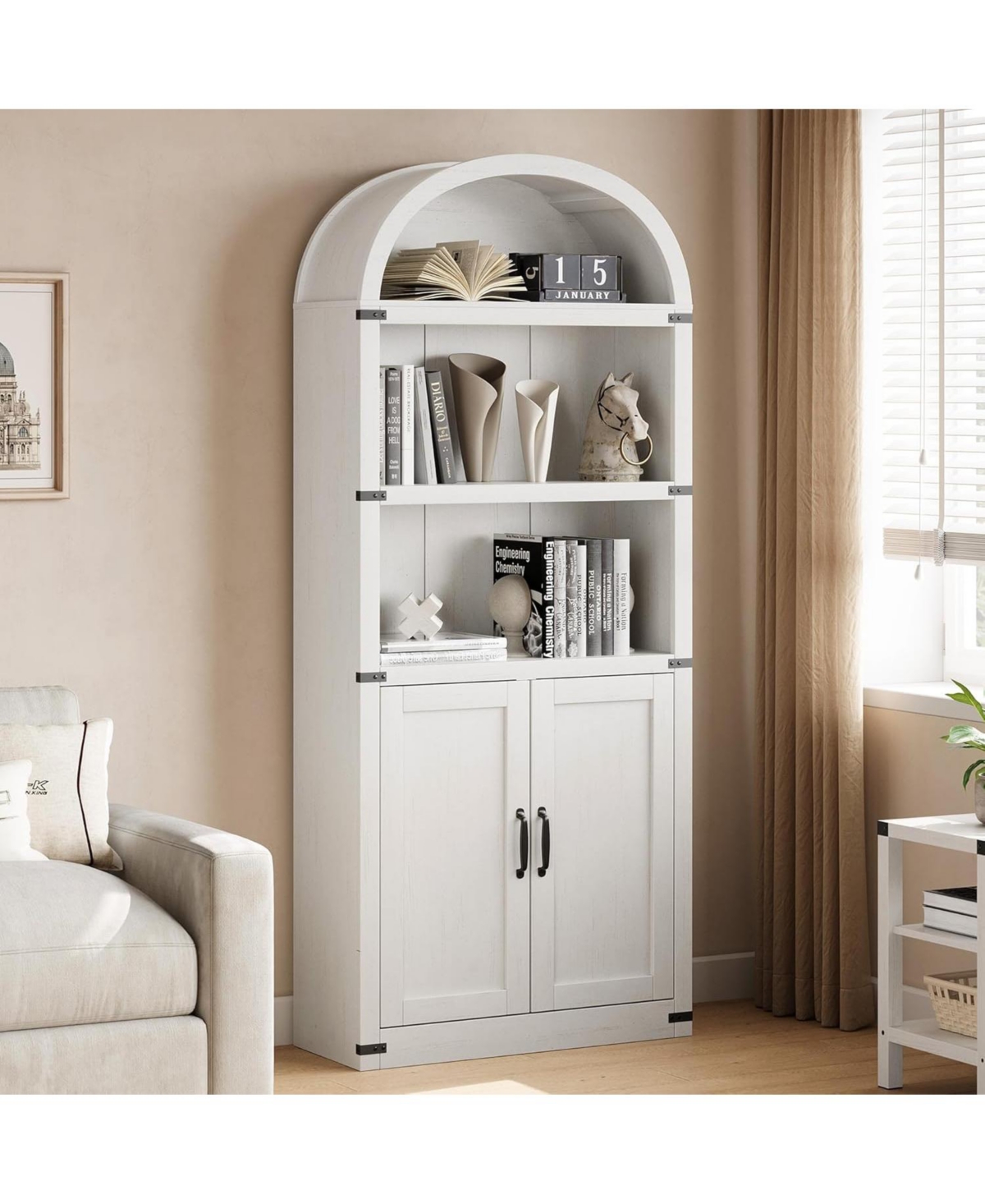 Click here for gaomon Bookcase with Doors Arched Bookshelf 71.65i... prices