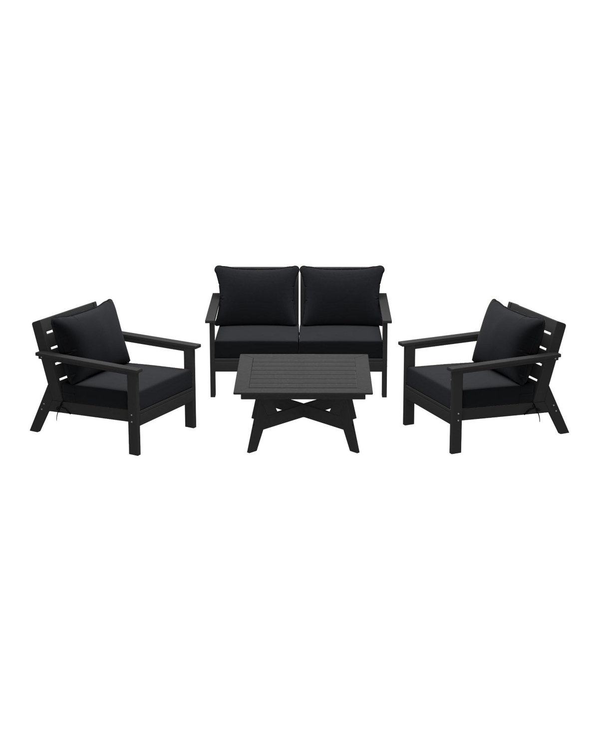 Click here for Outdoor 5-Piece Black Modular Sectional Patio Furn... prices
