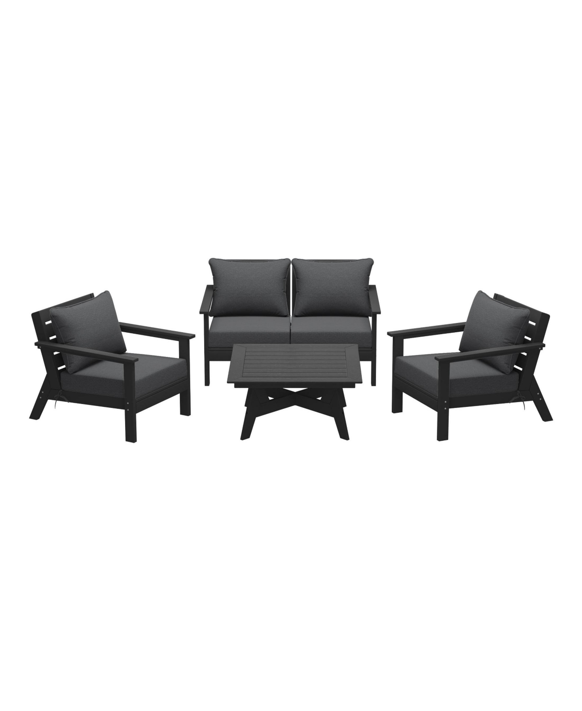 Click here for Outdoor 5-Piece Black Modular Sectional Patio Furn... prices