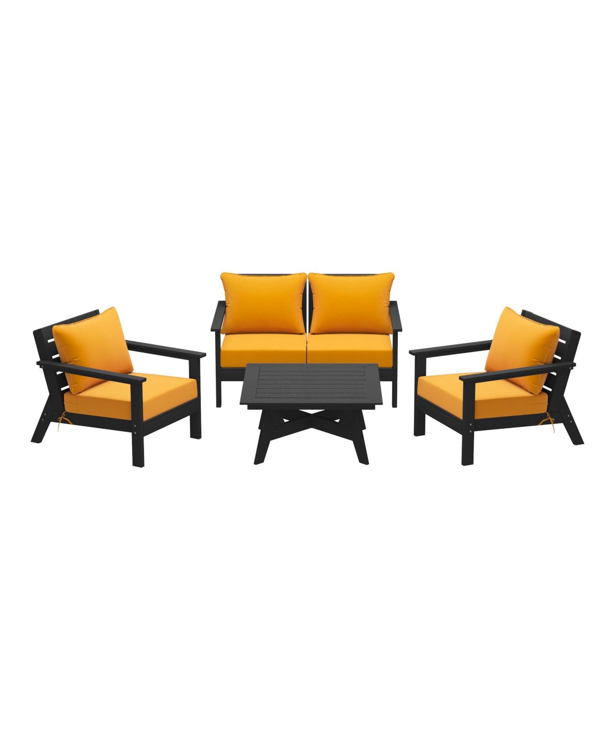 Click here for Outdoor 5-Piece Black Modular Sectional Patio Furn... prices