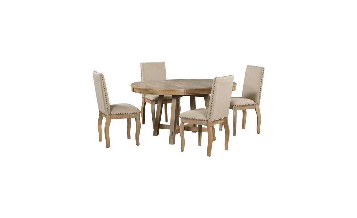 Click here for Slickblue 5-Piece Farmhouse Dining Table Set with... prices
