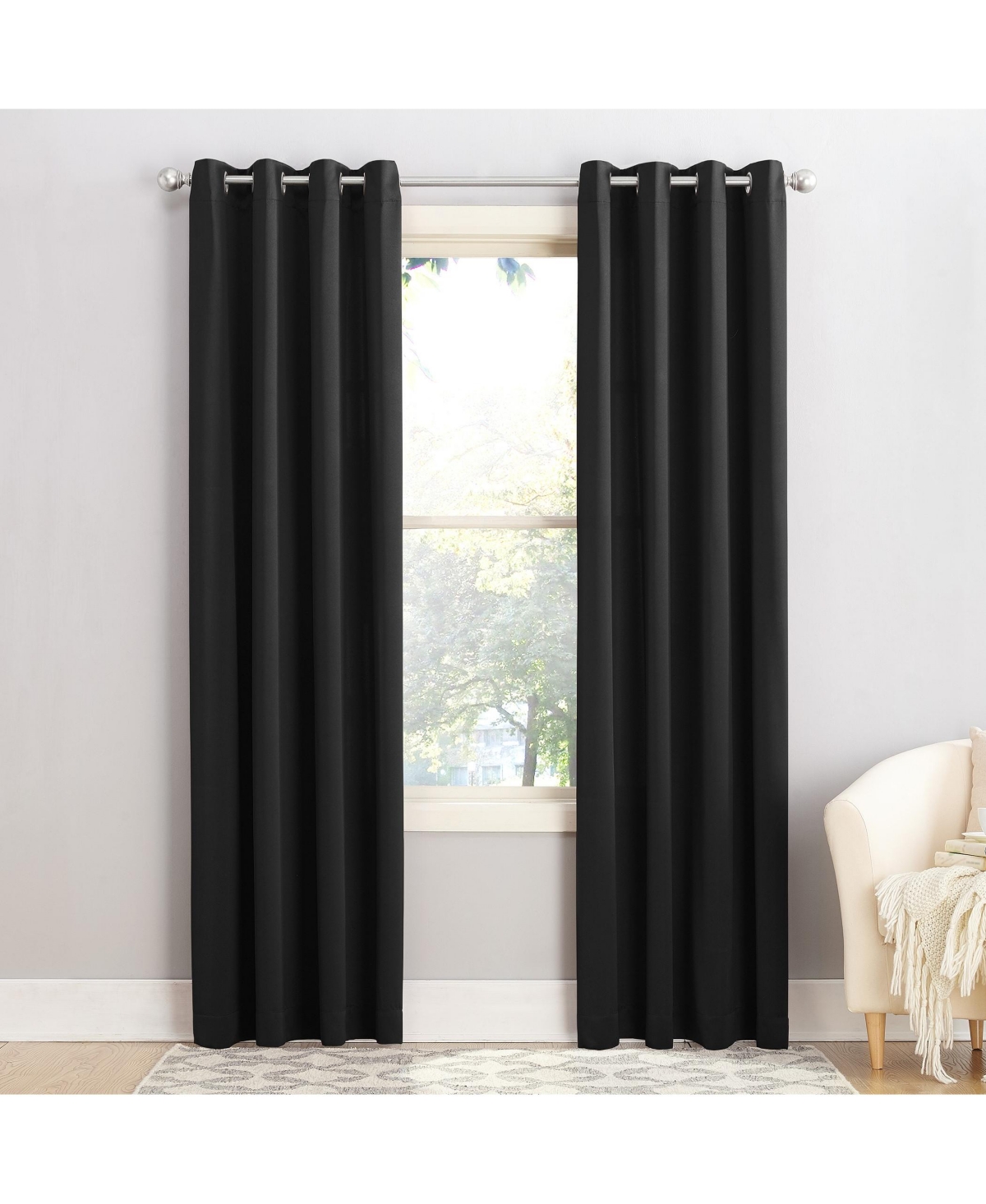 Click here for Grant Room Darkening Grommet Curtain Panel - Black prices