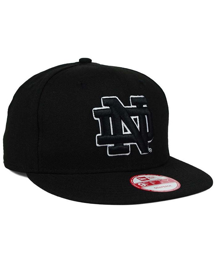 New Era Notre Dame Fighting Irish Black White 9FIFTY Snapback Cap - Macy's