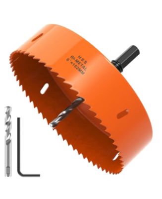 XDOVET 6 inch Hole Saw with Hex Shank Drill Bit Adapter,152mm Smoothly ...