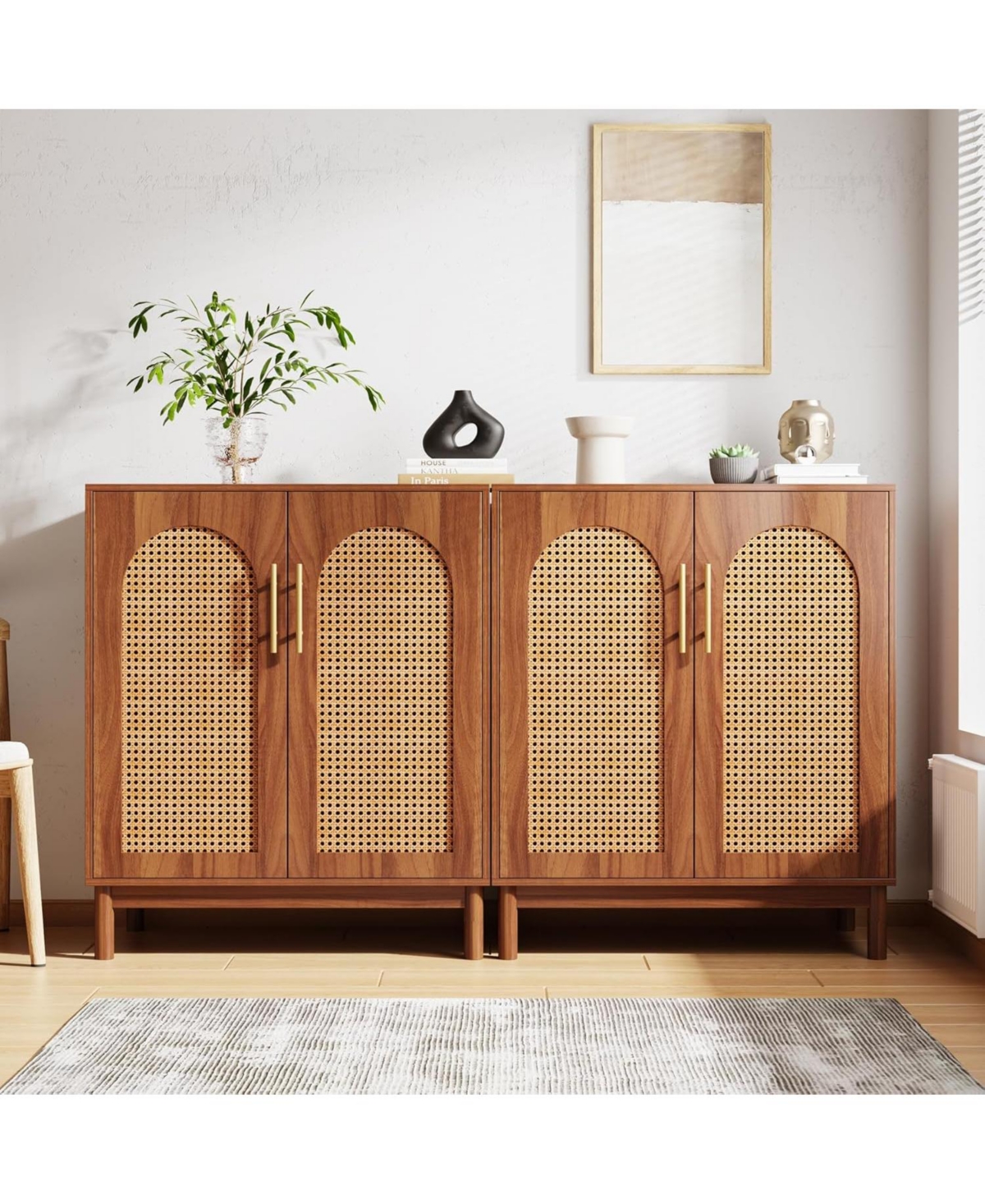Click here for Tribesigns Set of 2 Accent Cabinet 59 Inch Rattan... prices